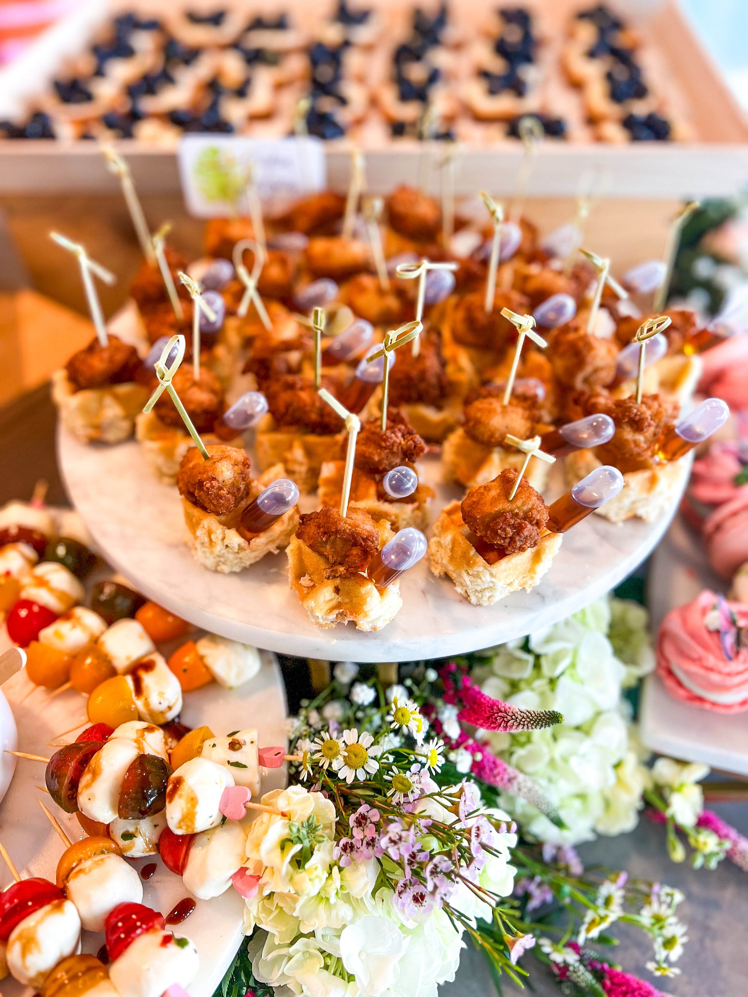 Chicken & Waffle Skewers | Bits & Bites Graze Boards